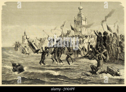 1878 Shia Muslim Muharram Tazia Taboot in water immersion Bombay by ...