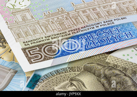 Closeup of 500 pln banknotes. Financial background Stock Photo - Alamy
