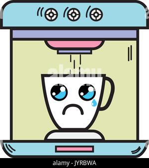 Crying coffee maker character cartoon Stock Vector Image & Art - Alamy