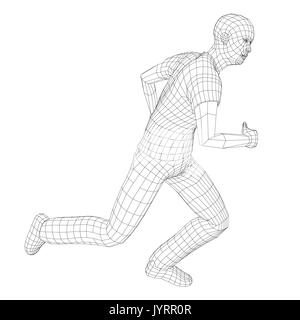 Wire frame running man Stock Vector Image & Art - Alamy