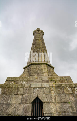 Basset Monument on Carn Brea at sunset Stock Photo - Alamy