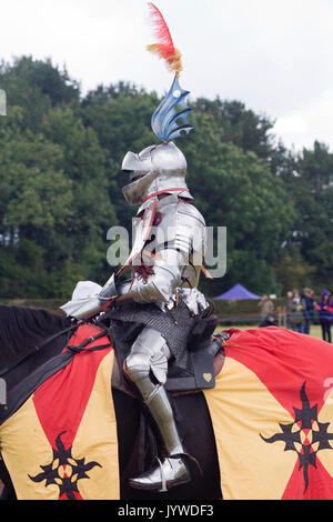 Fully armoured jousting knights on horseback for the Kings Joust Stock ...