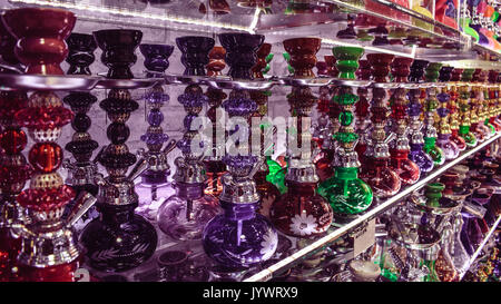 Turkish water pipe, Nargile on the table of a restaurant, Istanbul ...