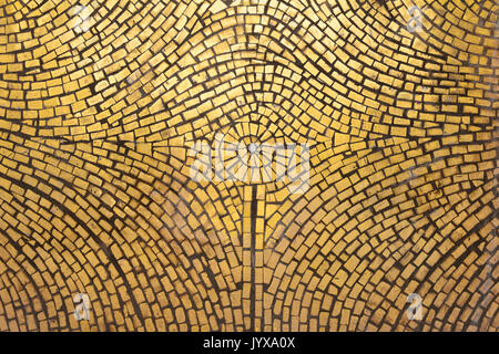 Golden mosaic tiles background, texture with copy space Stock Photo - Alamy