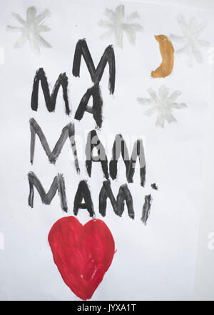 White letters MOM on a painted wood background Stock Photo - Alamy