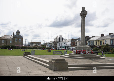 Seaham County Durham England WW1 WW2 War Memorial on the seafront with ...