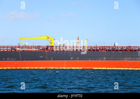 Description manifold on the deck of chemical tanker ship Stock Photo ...