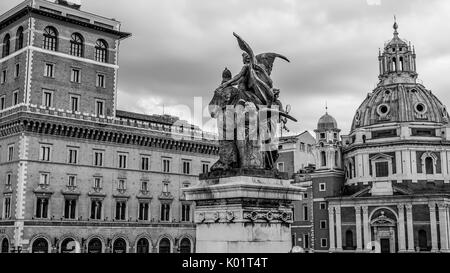 Impressive statues at National Monument Viktor Emmanuel in Rome Stock ...