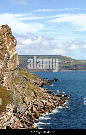 Kimmeridge Bay with it's oil shale cliffs part of The Jurassic Coast of ...