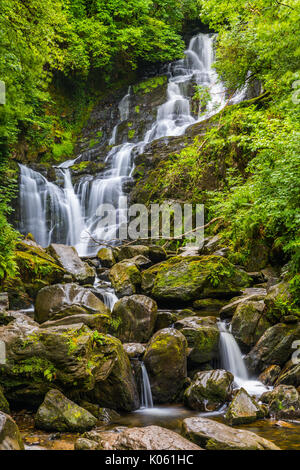 Torc Waterfall, one of most well known tourist attractions in Ireland ...