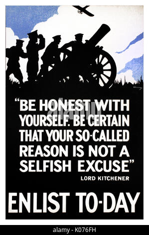 Vintage World War I propaganda recruitment Poster " Enlist Today ...