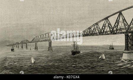 Proposed Channel bridge, 1889 Stock Photo - Alamy