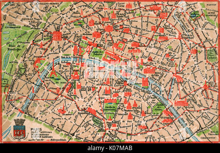 Map Of Paris Stock Photo - Alamy