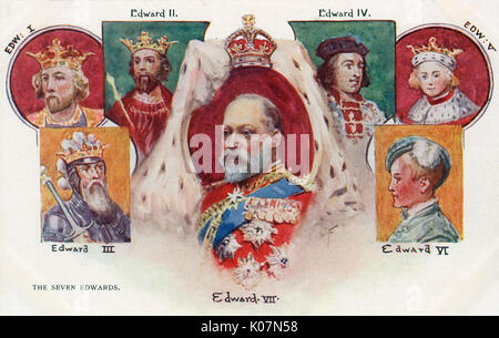 The Seven Royal Edwards - British Royalty Stock Photo - Alamy