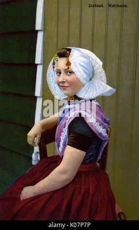 Traditional costume of the island of Walcheren in Zeeland, 1857 ...