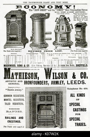 Page from Ironmonger Diary 1889 Stock Photo - Alamy