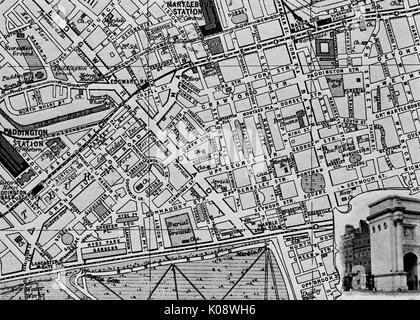 Map of St Marylebone, London Stock Photo - Alamy