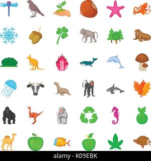 Biosphere icons set, cartoon style Stock Vector Image & Art - Alamy