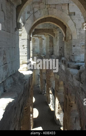 View of the arches of the Arles Coliseum Stock Photo - Alamy