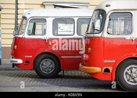 Old buses from the communist era also called cucumbers due to their ...