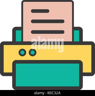 document printer paper cartoon vector illustration Stock Vector Image ...