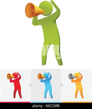 A stick figure speaking with a megaphone Stock Vector Image & Art - Alamy