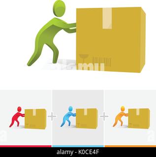 Stick figure character is working hard on his laptop Stock Vector Image ...