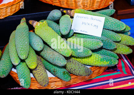 Ananas-banana fruit (Monstera deliciosa) at Mercado Dos Lavradores ...