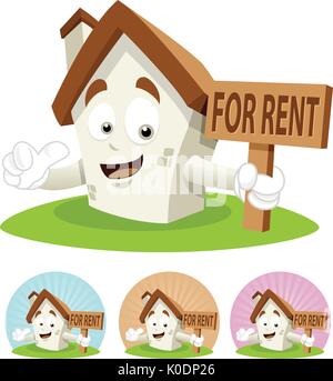 Cartoon House for Rent- A Cartoon Illustration of a House for Rent ...