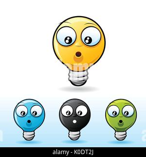 Blue lightbulb icon. Cartoon lamp. Idea symbol Stock Vector Image & Art ...