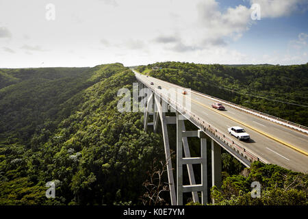 Cuban valley crossed by Bacunayagua Bridge, the tallest in Cuba near ...