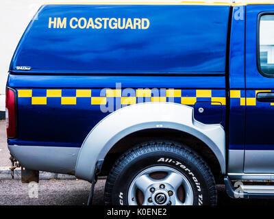 HM Coastguard search and rescue 4x4 vehicle parked on a pier in the uk ...