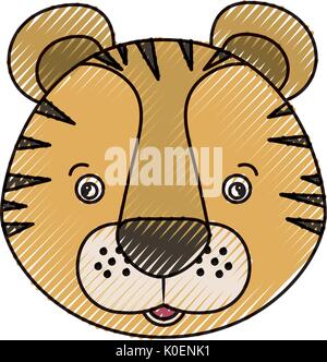 color crayon silhouette caricature face couple cute animal rabbits ...