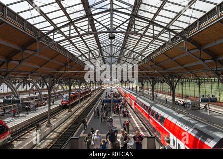 The main railway station in Lûbeck Germany, an imposing building from ...