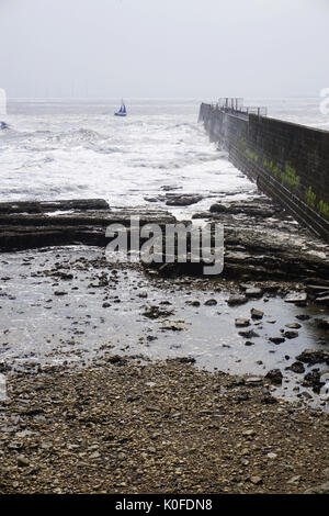 THE HEUGH BREAKWATER PIER ON THE HEADLAND AT OLD HARTLEPOOL COASTAL ...