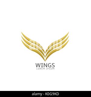 Golden wings logo, vector, illustration, eps file Stock Vector Image ...