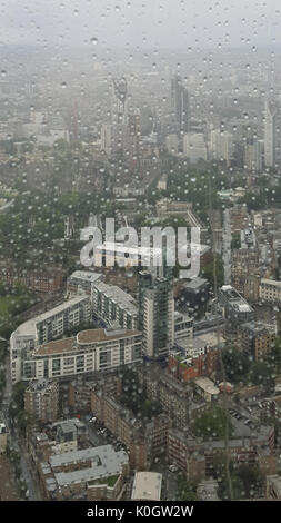 An aerial view of London's skyline after heavy downpour of rain in the ...