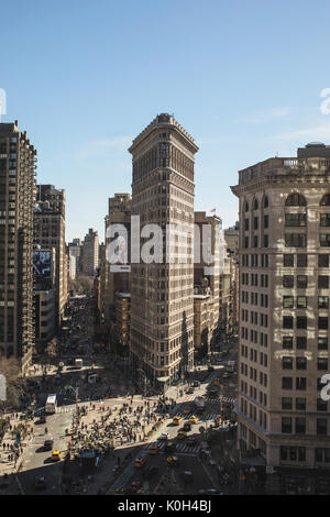 Flatiron Building, a triangular 22-story iconic landmark, completed in ...