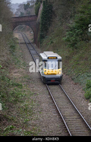 Parry people mover ultra light rail vehicle 139002 arriving at ...