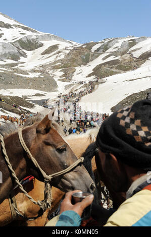 pilgrim, mahagunas pass, amarnath yatra, Jammu Kashmir, India, Asia ...