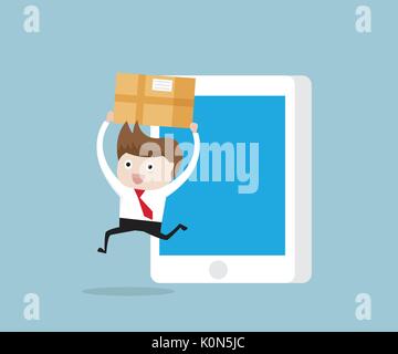 Online shopping from computer with credit cards vector illustration ...