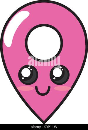 Map location symbol kawaii cute cartoon Stock Vector Image & Art - Alamy