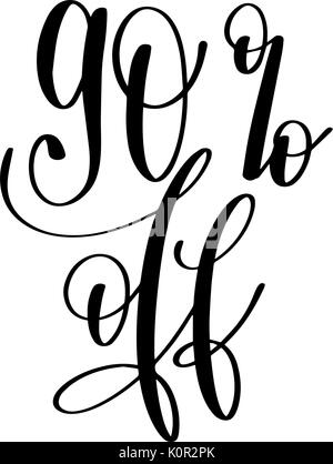 percent hand lettering inscription, black ink calligraphy Stock Vector ...