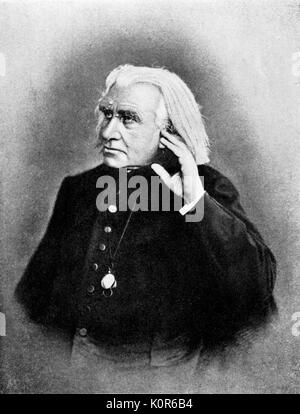 Franz Liszt (1811-1886) on engraving from 1859. Hungarian composer ...