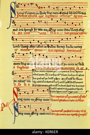 Sumer Is Icumen In. 13th-century manuscript of the four-part rota canon ...