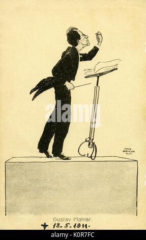 Mahler conducting caricature Stock Photo - Alamy