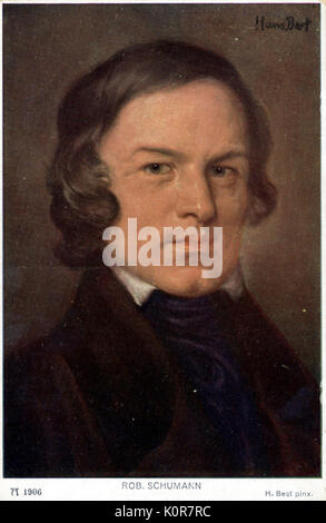 Robert Schumann - portrait of German composer. Early example of Stock ...