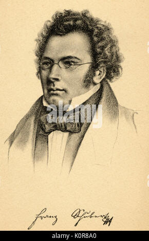 Franz Schubert - Portrait / Drawing. Austrian composer. 1797 - 1828 ...