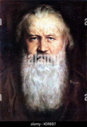 Portrait of the composer Johannes Brahms (1833-1897), 1870 Stock Photo ...