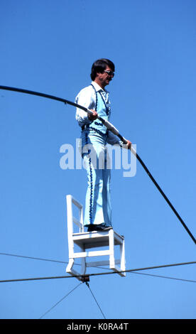 Circus performer on the high wire Long Island New York Stock Photo - Alamy